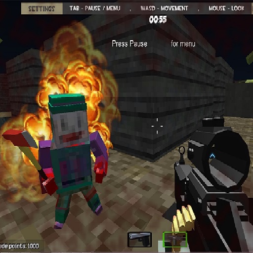 Blocky Gun Paintball - Defeat enemies and become a top gunner